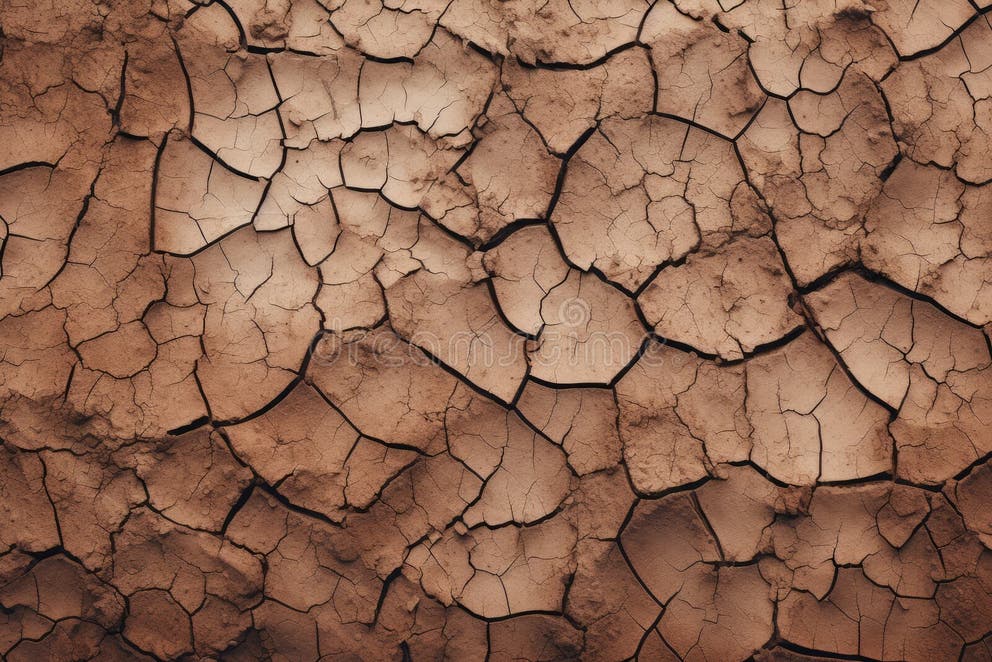 Processed Collage of Dry Cracked Clay Surface Texture. Background for Banner, Backdrop or ...