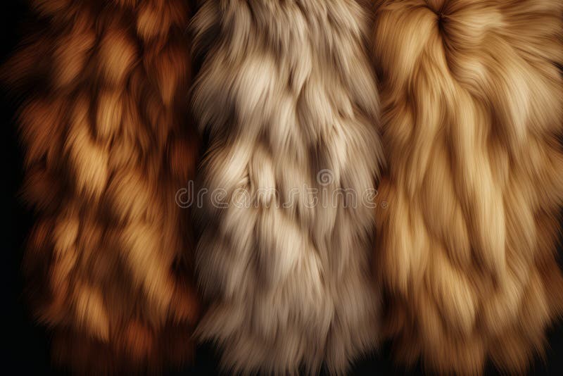 Processed Collage of Fluffy Animal Fur Surface Texture. Background for ...
