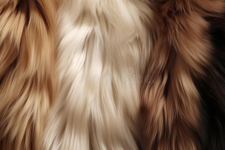 Processed Collage of Fluffy Animal Fur Surface Texture. Background for ...