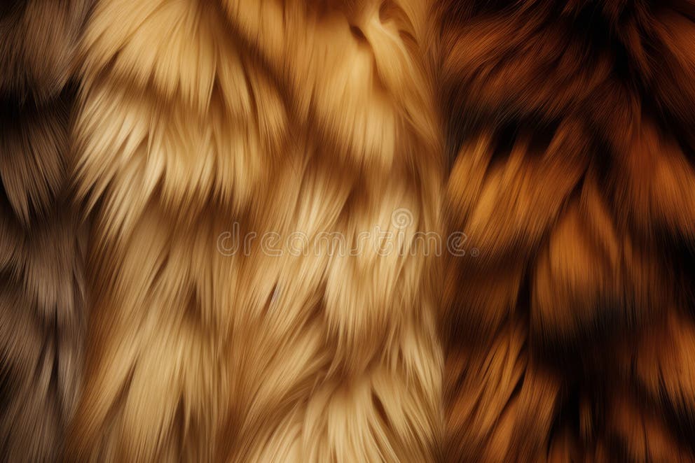 Processed Collage of Fluffy Animal Fur Surface Texture. Background for ...