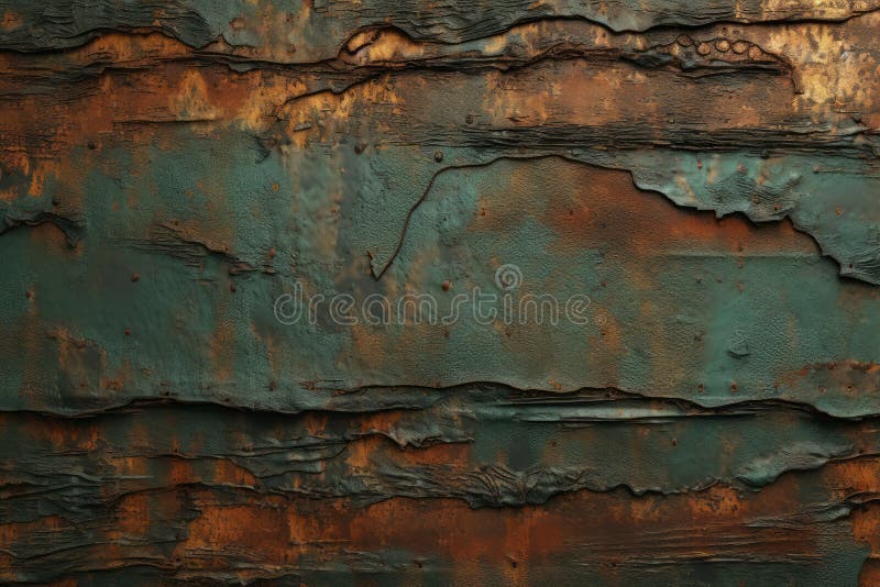 Processed Collage of Grunge Chipped Paint Rusty Textured Metal in ...