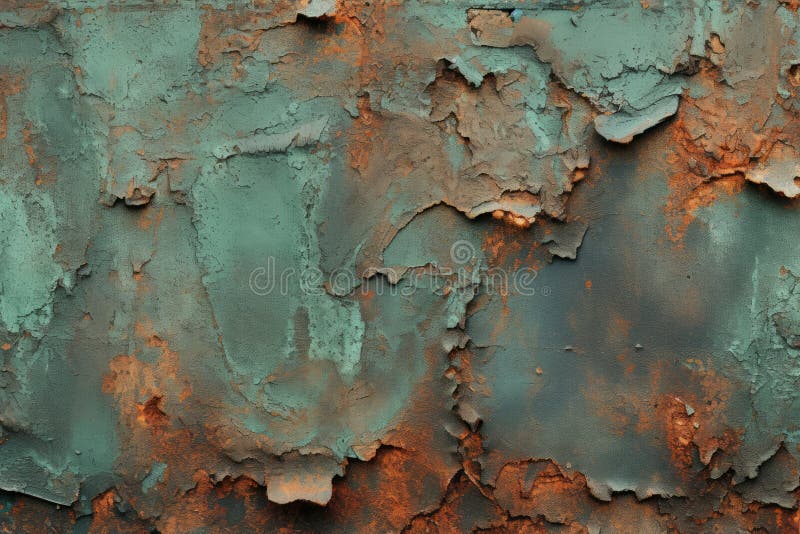 Processed Collage of Grunge Chipped Paint Rusty Textured Metal in ...