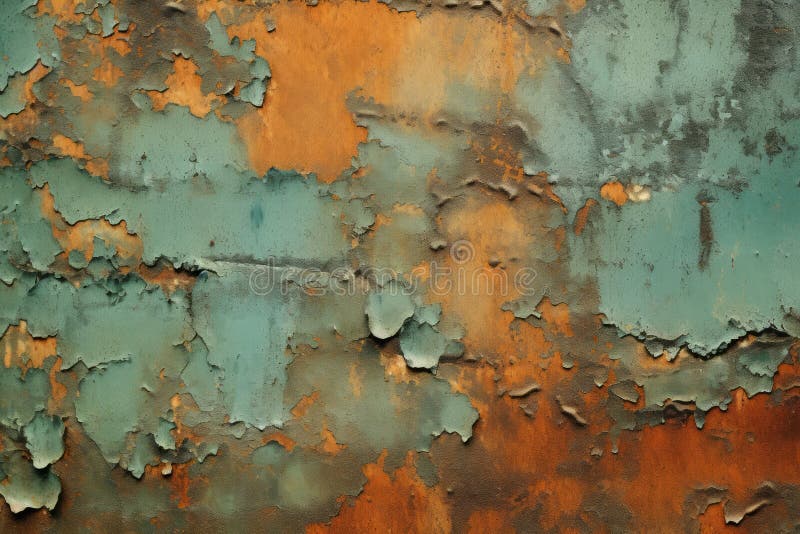 Processed Collage of Grunge Chipped Paint Rusty Textured Metal in ...