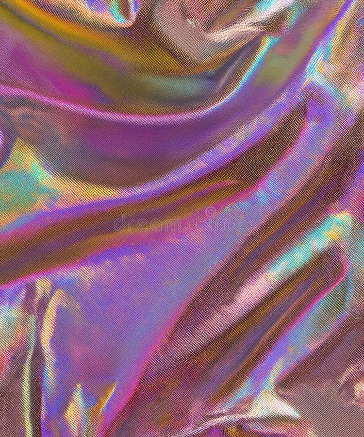 Processed Collage of Iridescent Fabric Trendy Cloth Holographic Texture ...