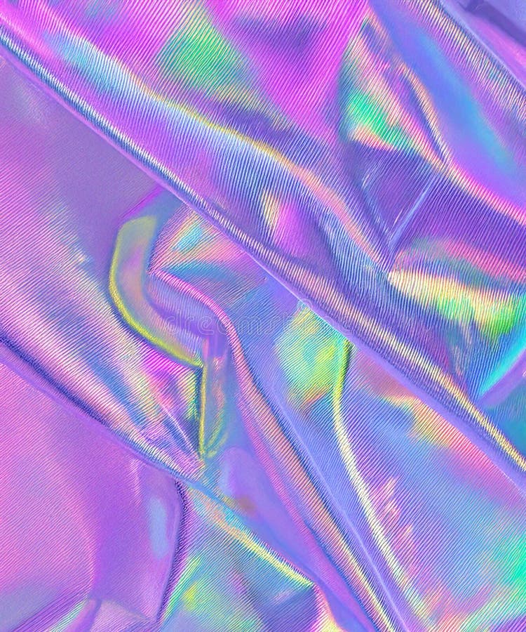 Processed Collage of Iridescent Fabric Trendy Cloth Holographic Texture ...