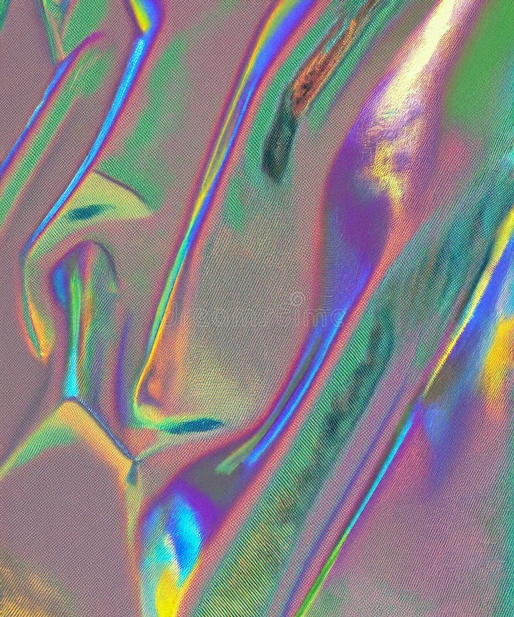 Processed Collage of Iridescent Fabric Trendy Cloth Holographic Texture ...