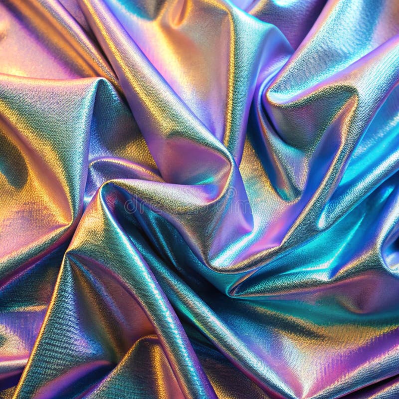 Processed Collage of Iridescent Fabric Trendy Cloth Holographic Texture ...