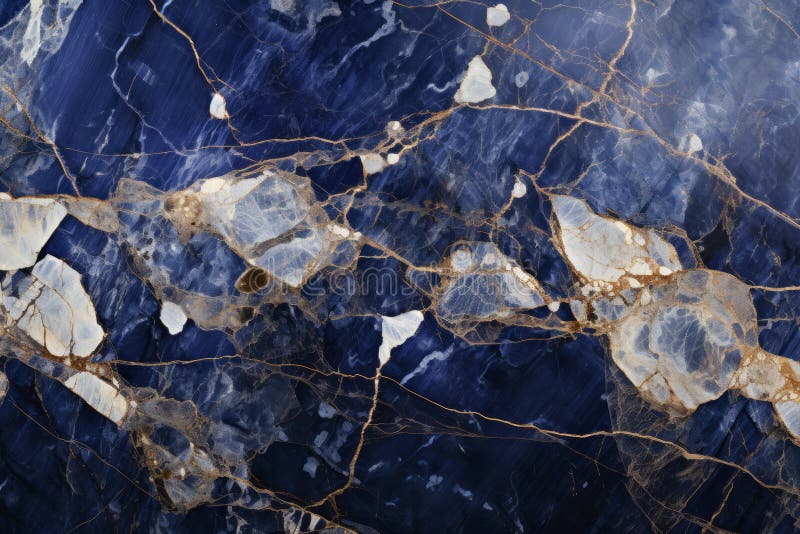 Processed Collage of Luxurious Navy Blue Ink Marble Texture. Background ...