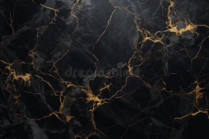 Processed Collage of Luxury Pattern of Black Marble Texture. Background ...