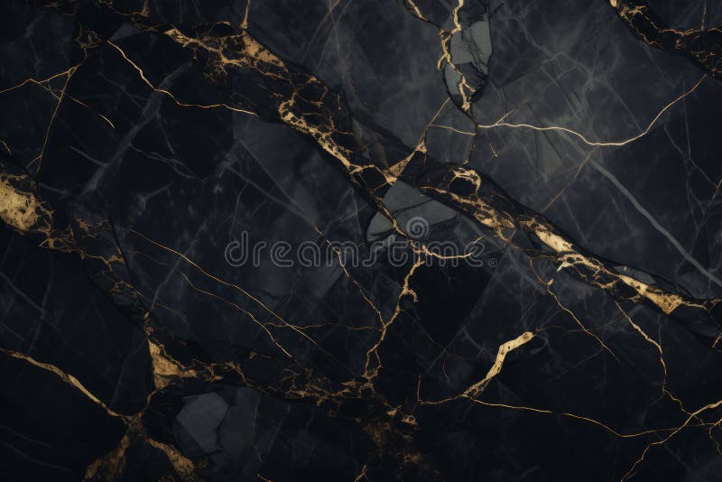 Processed Collage of Luxury Pattern of Black Marble Texture. Background ...