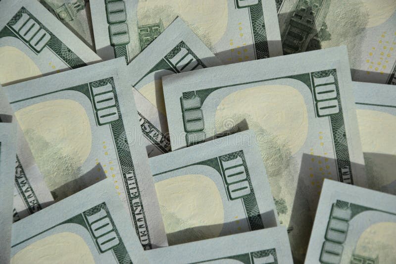 Processed Collage of Many US Hundred Dollar Bills Banknotes Texture ...