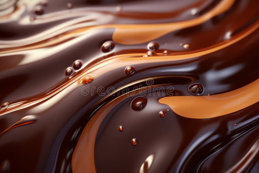 Processed Collage of Melted Liquid Chocolate Texture. Background for Banner, Backdrop or Texture ...
