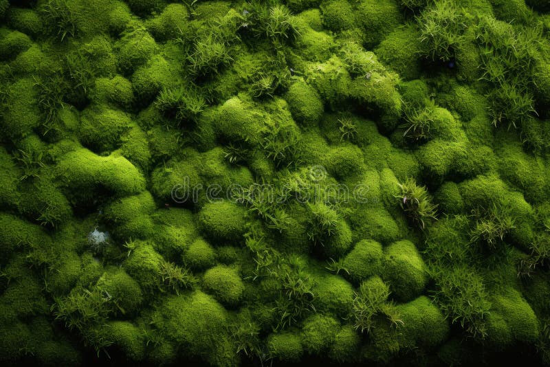 Processed Collage of Mossy Forest Ground Surface Texture. Background ...