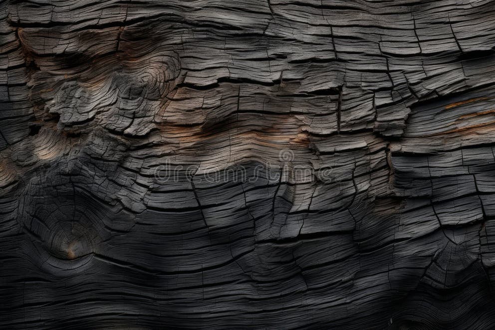 Processed Collage of Old Black Tree Bark Surface Texture. Background ...