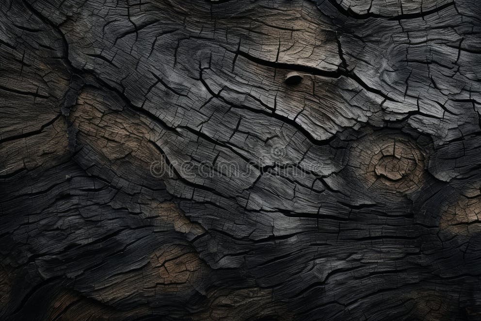 Processed Collage of Old Black Tree Bark Surface Texture. Background ...