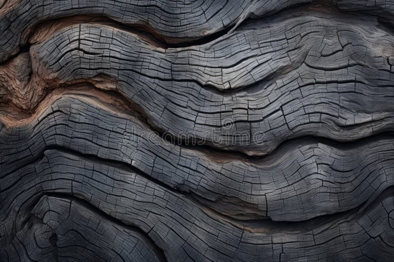 Processed Collage of Old Black Tree Bark Surface Texture. Background ...