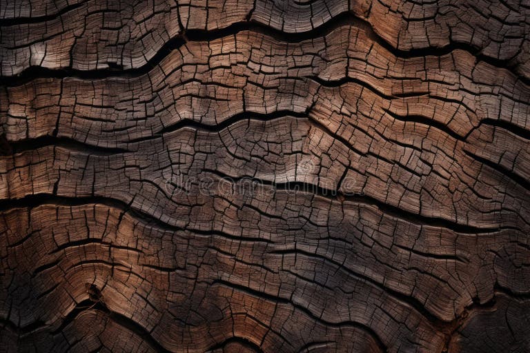 Processed Collage of Old Black Tree Bark Surface Texture. Background ...