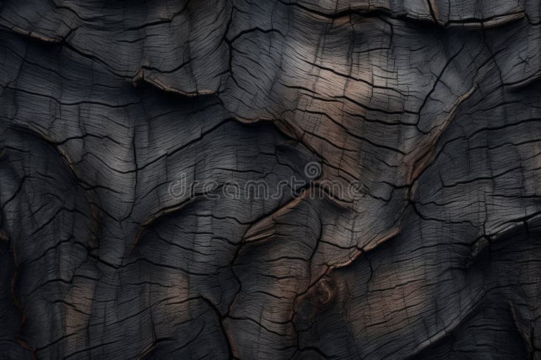 Processed Collage of Old Black Tree Bark Surface Texture. Background ...