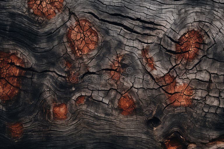 Processed Collage of Old Black Tree Bark Surface Texture. Background ...