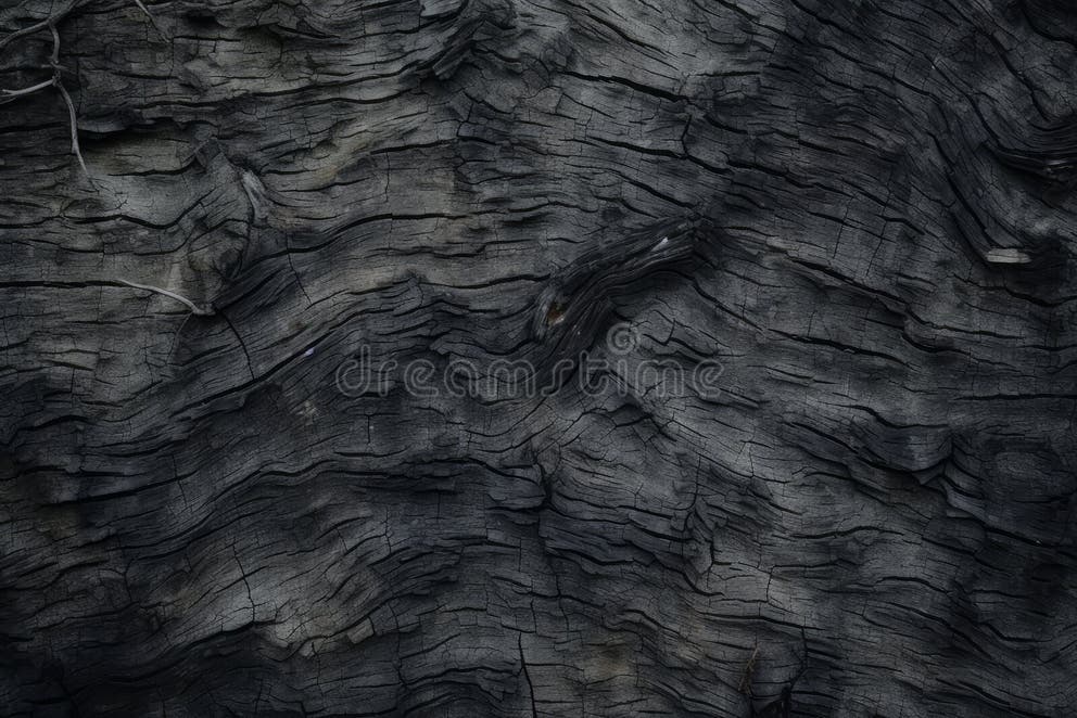 Processed Collage of Old Black Tree Bark Surface Texture. Background ...