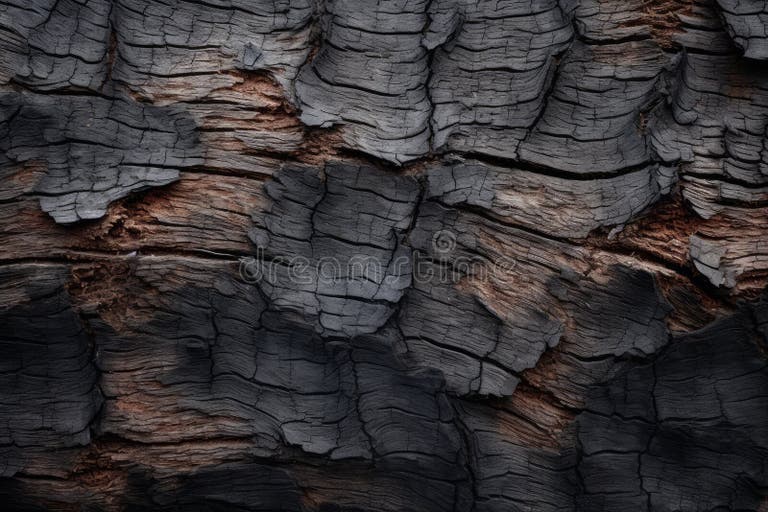 Processed Collage of Old Black Tree Bark Surface Texture. Background ...