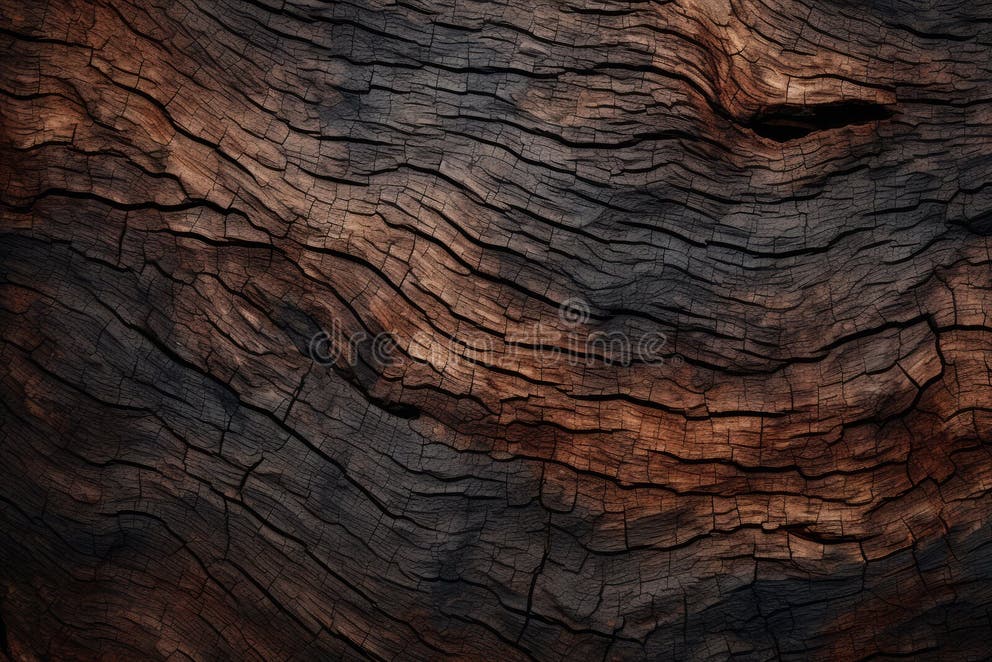 Processed Collage of Old Black Tree Bark Surface Texture. Background ...