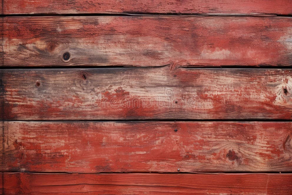 Processed Collage of Old Rustic Painted Red Wood Planks Texture ...