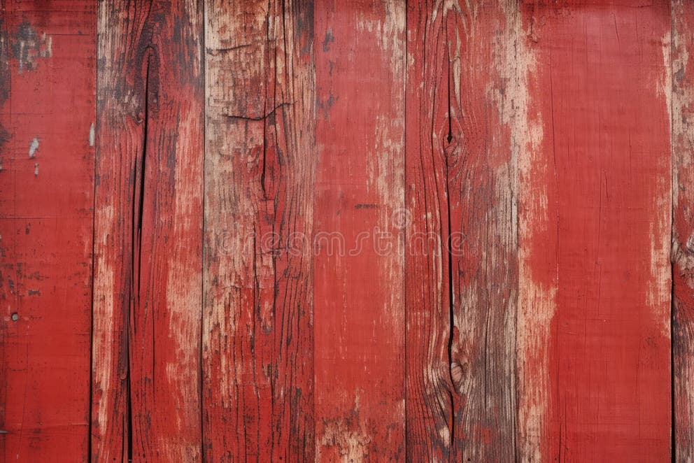 Processed Collage of Old Rustic Painted Red Wood Planks Texture ...