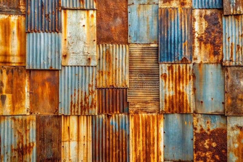 Processed Collage of Old Rusty Metal Sheet Texture Stock Illustration ...