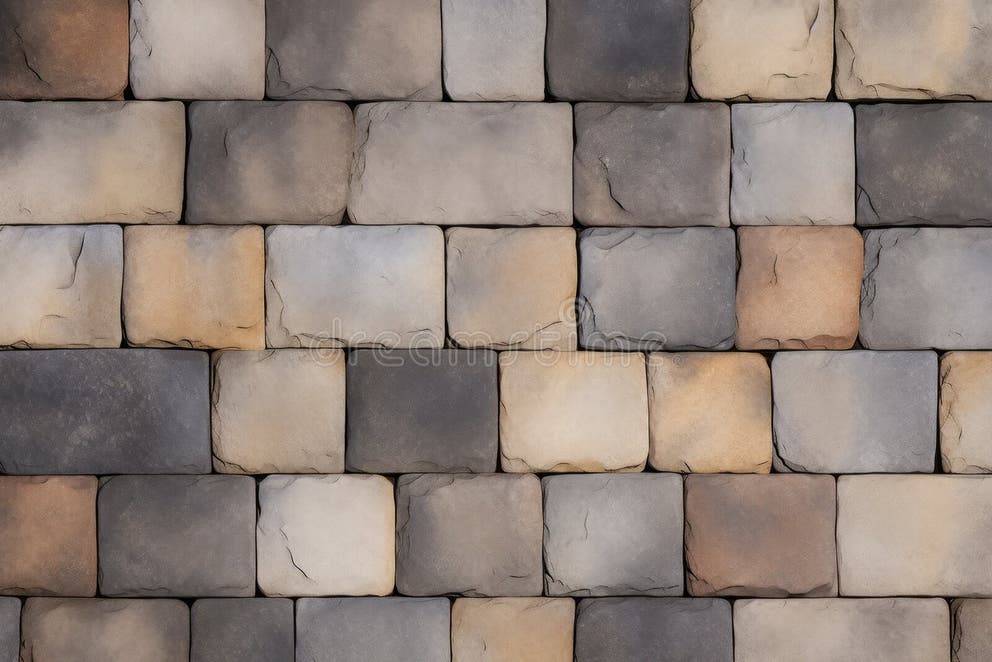 Processed Collage of Old Stone Tiles Floor Surface Texture. Background ...