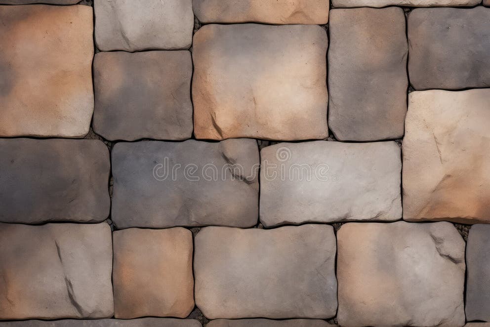 Processed Collage of Old Stone Tiles Floor Surface Texture. Background ...