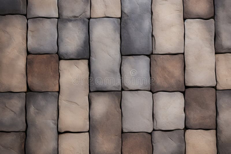 Processed Collage of Old Stone Tiles Floor Surface Texture. Background ...