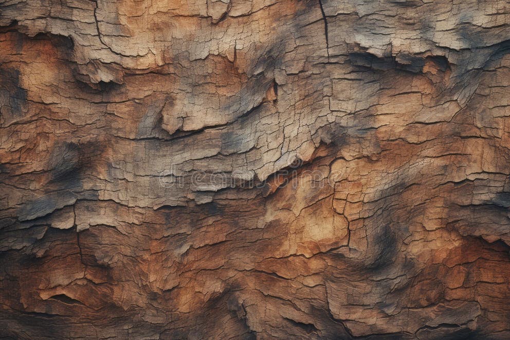 Processed Collage of Old Tree Bark Trunk Material Texture. Background ...