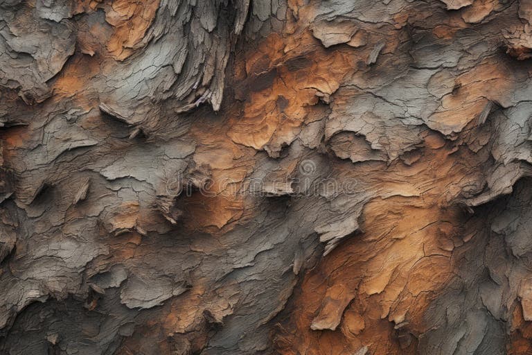 Processed Collage of Old Tree Bark Trunk Material Texture. Background ...