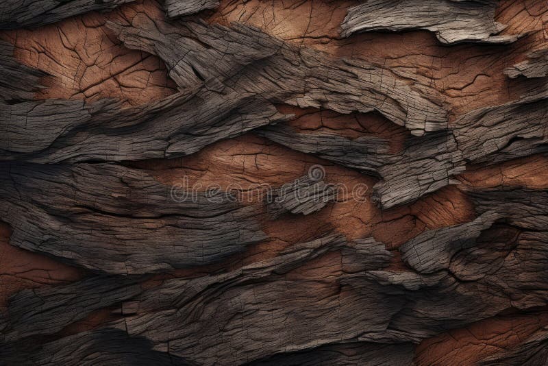 Processed Collage of Old Tree Bark Trunk Material Texture. Background ...