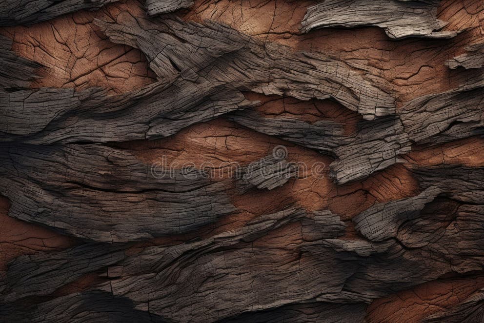 Processed Collage of Old Tree Bark Trunk Material Texture. Background ...