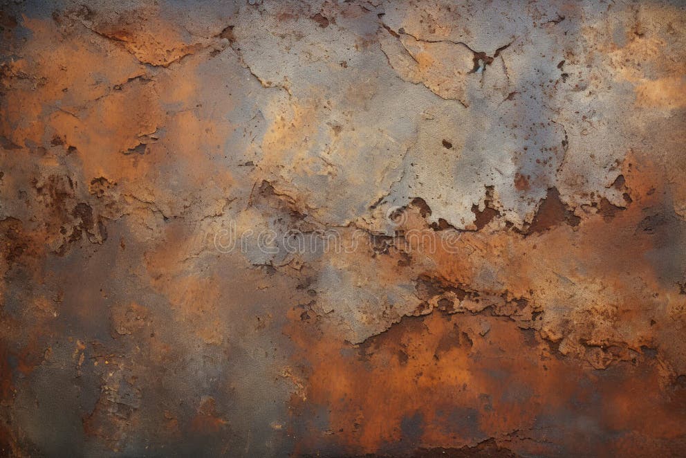 Processed Collage of Orange Rust Metal Surface Texture. Background for Banner, Backdrop or ...