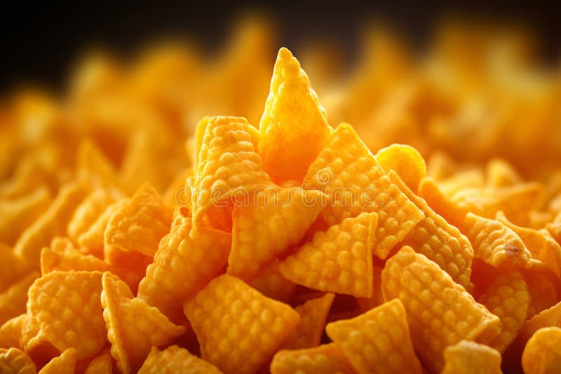 Processed Collage of Orange Snack Chips Macro Photo. Background for ...