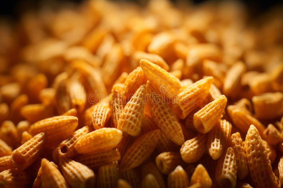 Processed Collage of Orange Snack Chips Macro Photo. Background for ...