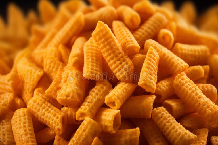 Processed Collage of Orange Snack Chips Macro Photo. Background for ...
