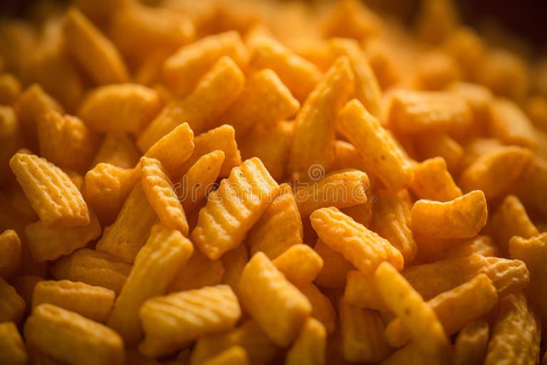 Processed Collage of Orange Snack Chips Macro Photo. Background for ...