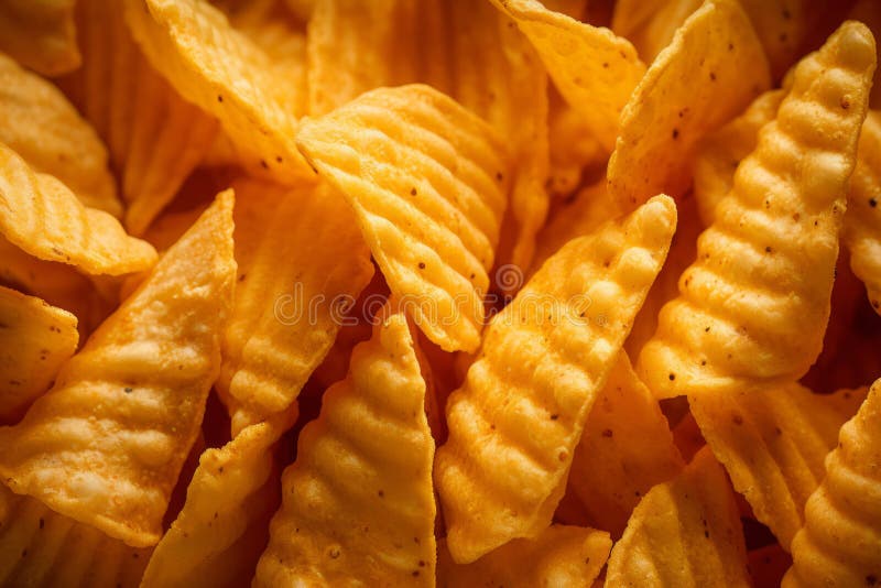 Processed Collage of Orange Snack Chips Macro Photo. Background for ...