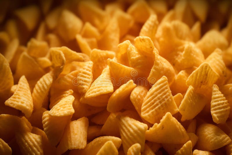 Processed Collage of Orange Snack Chips Macro Photo. Background for ...