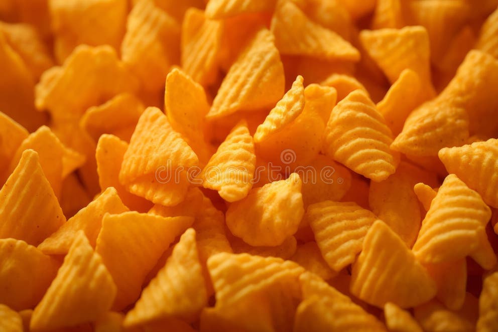Processed Collage of Orange Snack Chips Macro Photo. Background for ...