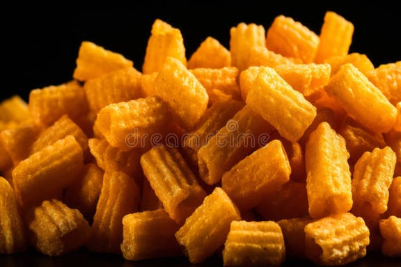 Processed Collage of Orange Snack Chips Macro Photo. Background for ...