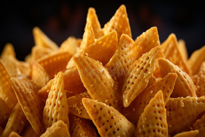 Processed Collage of Orange Snack Chips Macro Photo. Background for ...