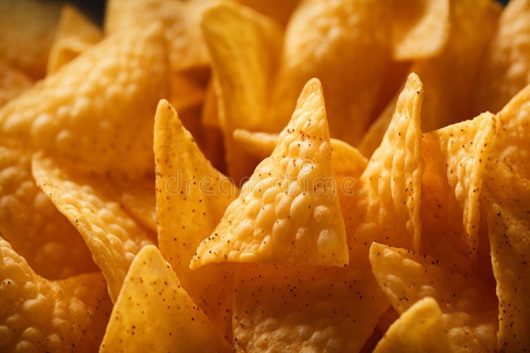 Processed Collage of Orange Snack Chips Macro Photo. Background for ...