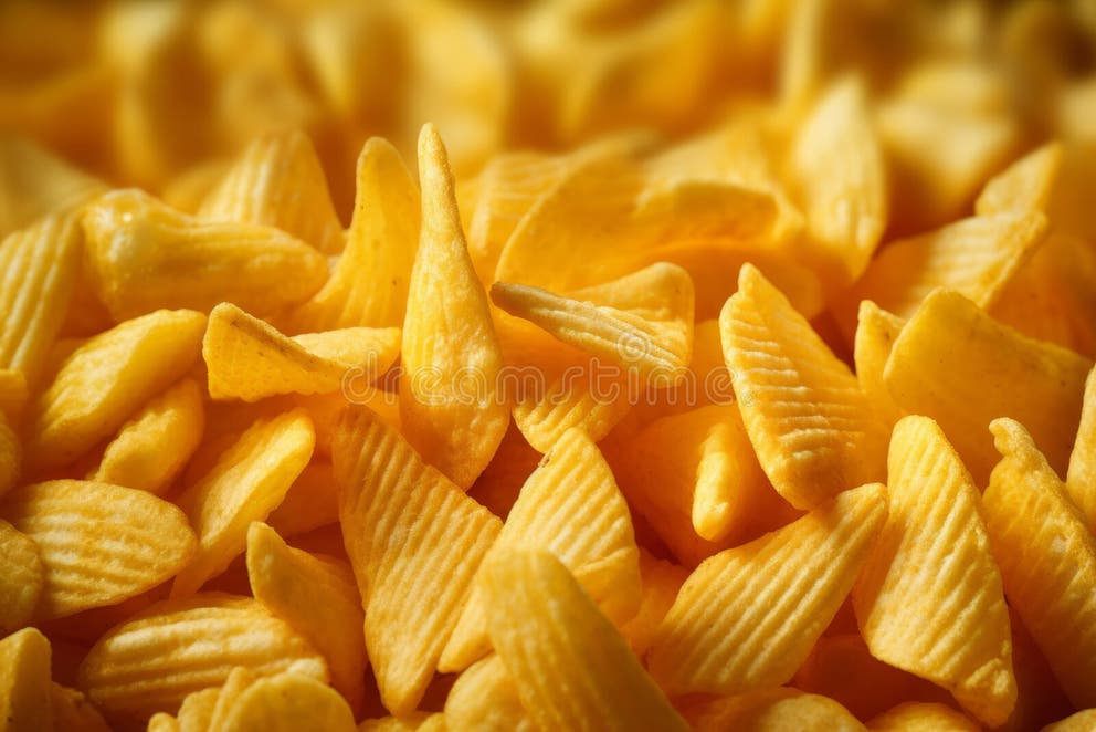 Processed Collage of Orange Snack Chips Macro Photo. Background for ...