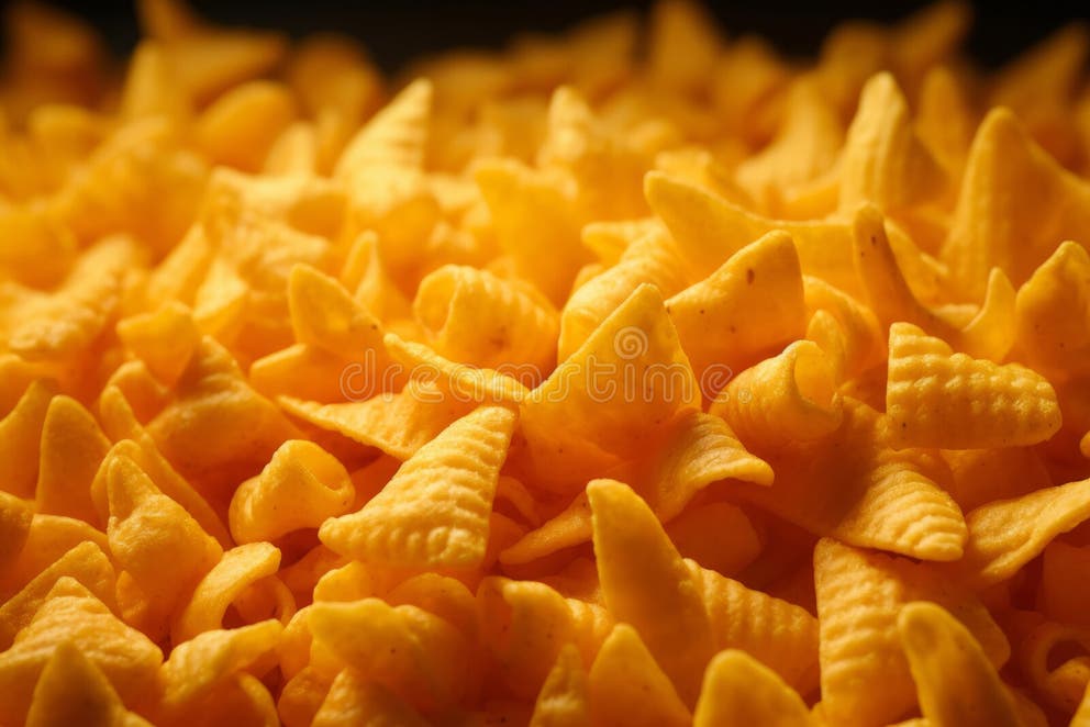 Processed Collage of Orange Snack Chips Macro Photo. Background for ...