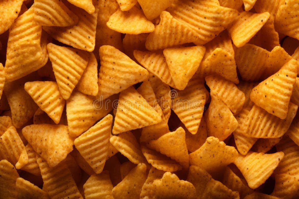 Processed Collage of Orange Snack Chips Macro Photo. Background for ...